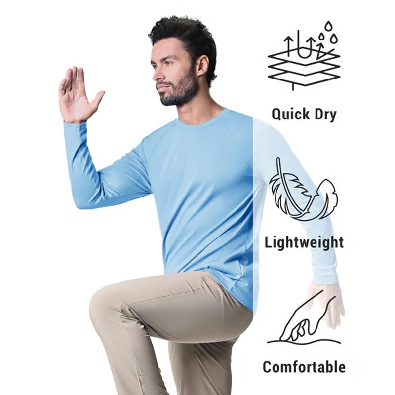 Quick-Dry Casual Round-Neck Sun Protection Long Sleeve Shirt – letemall